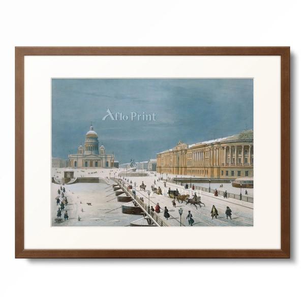 Artist: Bichebois, Louis P. Alphonse,1801-1850 Imagetitle: The Isaac Church and the Senat's Square in St. Petersburg. 18...