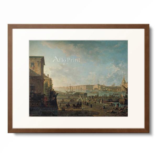 Artist: Aleksejew, Fjodor Jakowlewitsch,1753-1824 Imagetitle: Blick vom Militarcollege zur Admiralitat. Dimensions: 35,5...