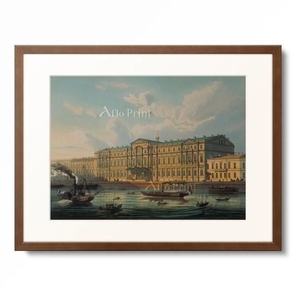 Artist: Charlemagne, J Imagetitle: The palace of Grand Prince Mikhail and the palace's waterside. 1850's. Dimensions: 31...