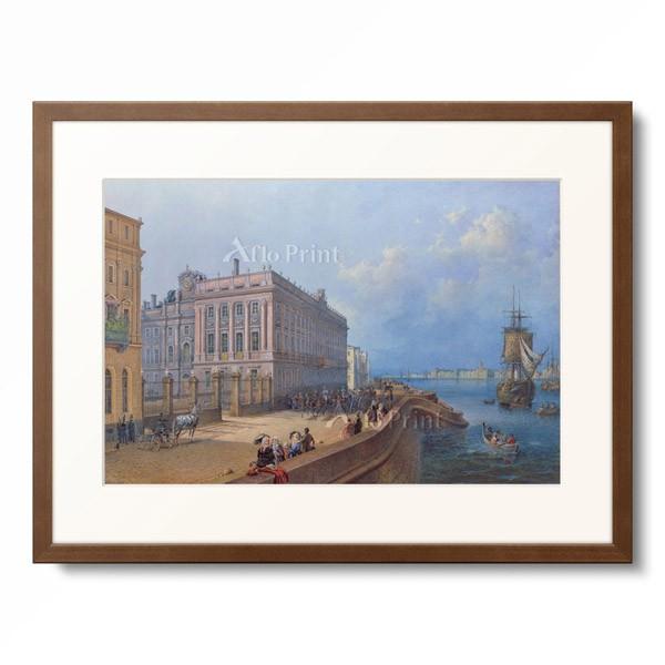 Artist: Sadovnikov, Wassily,1800-1879 Imagetitle: Blick auf das Ufer der Newa und den Marmor-Palast, St.Petersburg. 1847...