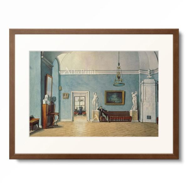 所蔵: トレチャコフ美術館Artist: Tolstoj, Fjodor,1783-1873 Imagetitle: Innenraum mit Kachelofen. 1820-er Jahre Dimensions: 42 x 46,8...