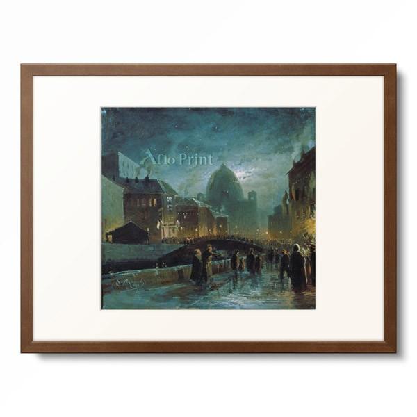 所蔵: トレチャコフ美術館Artist: Wassiljew, Fjodor,1850-1873 Imagetitle: Festbeleuchtung in St.Petersburg. 1869. Dimensions: 35,3 x ...