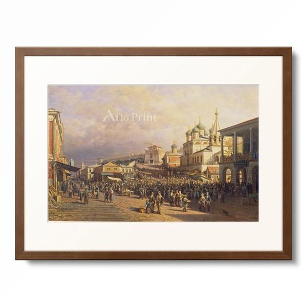 所蔵: トレチャコフ美術館Artist: Werestschagin, Petr,1836-1886 Imagetitle: Markt in Nischni-Nowgorod. 1872 Dimensions: 90 x 140,2 cm...