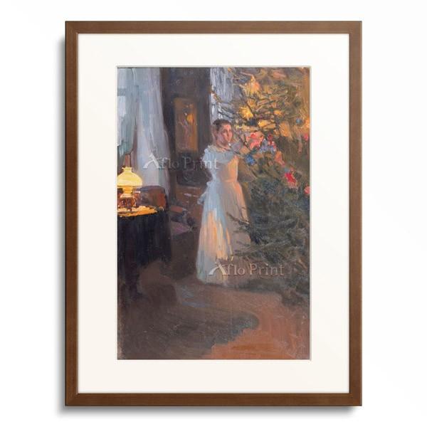 Artist: Korin, Alexej,1865-1923 Imagetitle: Decorating the Christmas tree. 1910 Dimensions: 44,5 x 30 cm Location: Komi,...