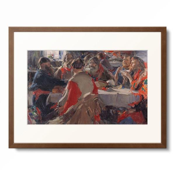 Artist: Archipov, Abram,1862-1930 Imagetitle: Tee trinken. Dimensions: 79 x 31 cm Location: Astrachan, Kustodiew-Galerie