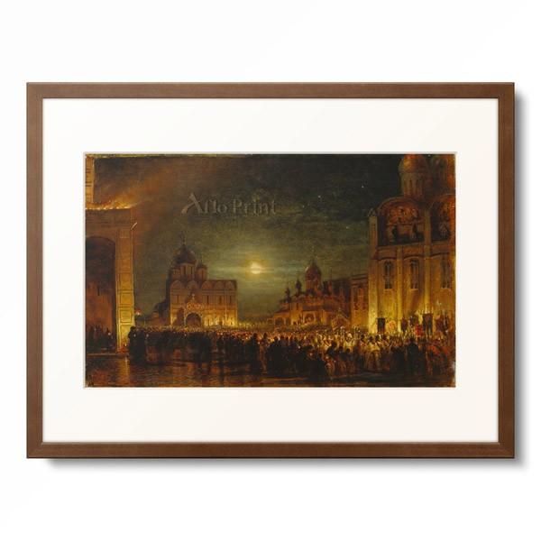 Artist: Bogoljubov, Alexej Petrowitsch,1824-1896 Imagetitle: Fruher Morgen im Moskauer Kreml. Dimensions: 38,5 x 60,5 cm...