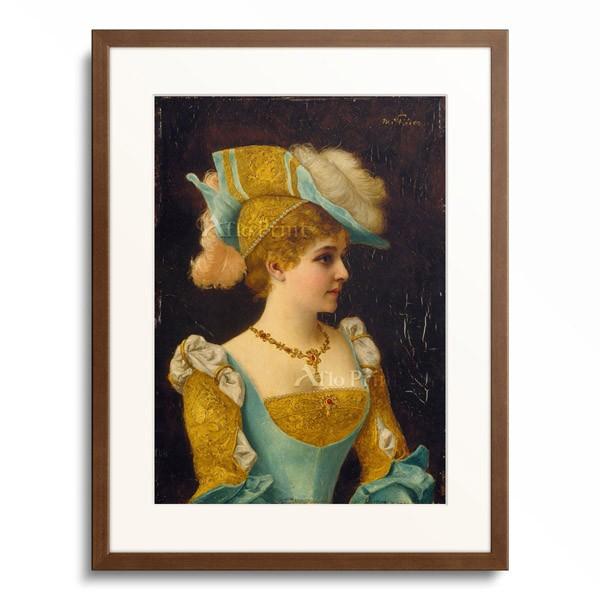 Artist: Stifter, Moritz,1857-1905 Imagetitle: Madchen in altdeutscher Tracht. Dimensions: 21 x 15,5 cm Medium: Oil/Wood ...