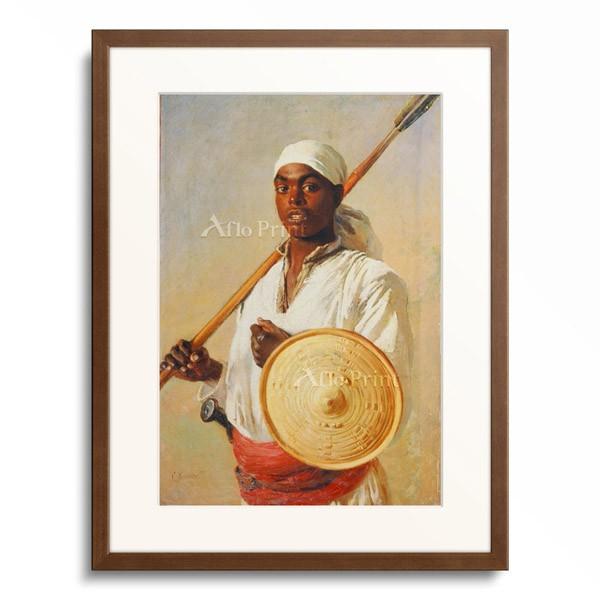 Artist: Makovskij, Konstantin Jegor,1839-1915 Imagetitle: Egyptian warrior with spear and shield. 1874. Dimensions: 98 x...