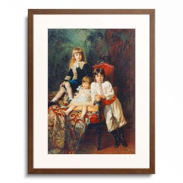 Artist: Makovskij, Konstantin Jegor,1839-1915 Imagetitle: The three children of Mr. Balaschow. 1880. Dimensions: 148 x 1...