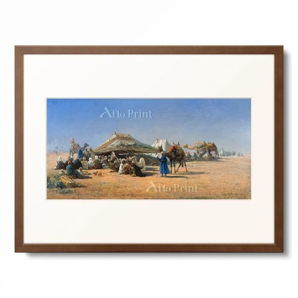 Artist: Makovskij, Nikolaj Jegorowitsch,1842-1886 Imagetitle: Bedouins with tents near Cairo. 1876. Dimensions: 36 x 71 ...