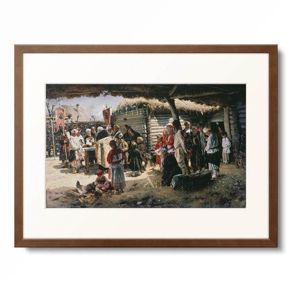 Artist: Makovskij, Wladimir J,1846-1920 Imagetitle: Die Osterpredigt im Freien. 1887/1888. Dimensions: 192 x 119 cm Loca...