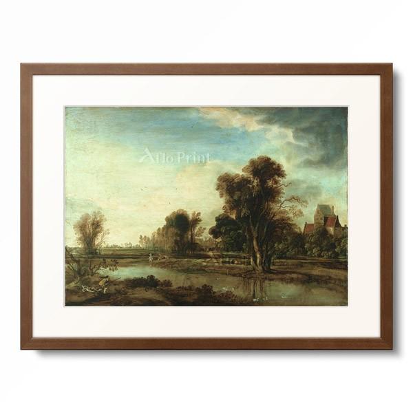 Artist: Neer, Aert van der,1603/04-1677 Imagetitle: Weiher vor einem Dorf. Dimensions: 59 x 83,5 cm Medium: Oil/Wood Loc...