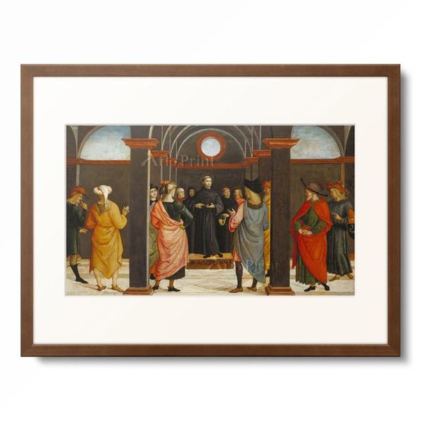 Artist: Perugino (Schule) Imagetitle: St. Augustine debating with the heretic Fortunatus. Dimensions: 29,6 x 47,1 cm Loc...
