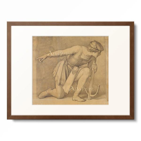 Artist: Schnorr von Carolsfeld, Julius,1794-1872 Imagetitle: Crossbow shooter, kneeling. Location: Stadel Museum, Frankf...