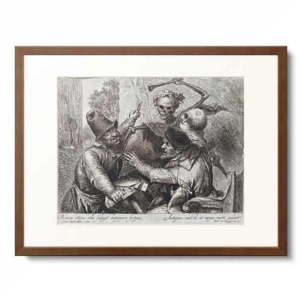 Artist: Lievens, Jan,1607-1674 Imagetitle: The Arguing Players and the death. Dimensions: 18,3 x 25,5 cm Medium: Etching...