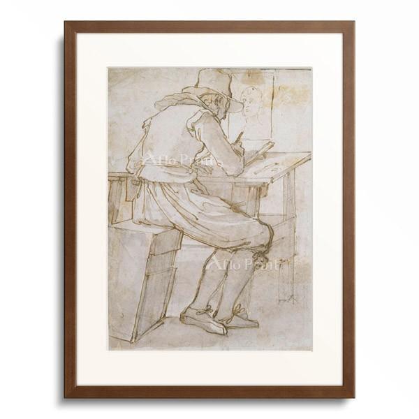 Artist: Empoli, Chimenti Jacopo,1551-1640 Imagetitle: Artist at his drawingdesk. Dimensions: 30 x 21,7 cm Medium: Brown ...
