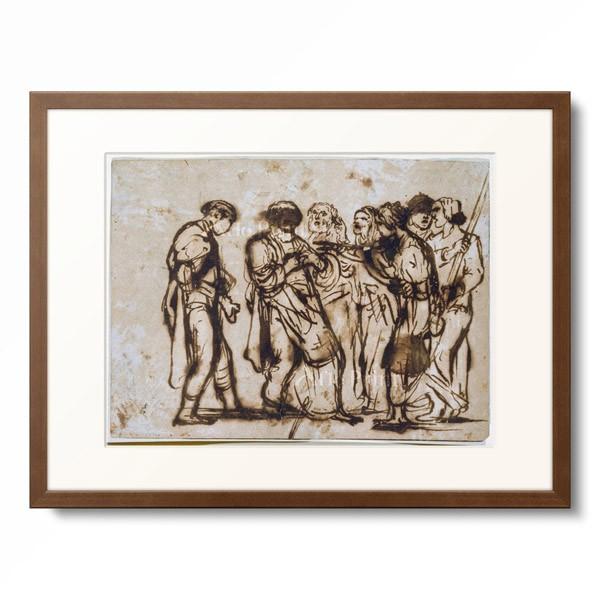 Artist: Elsheimer, Adam,1578-1610 Imagetitle: The Denial of Peter. About 1600-05 Dimensions: 12,4 x 16,7 cm Medium: Brow...