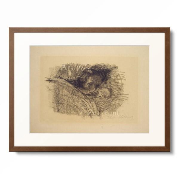 Artist: Kollwitz, Kathe,1867-1945 Imagetitle: Mother at the bed of her dead child. Dimensions: 48 x 59 cm Location: Grap...