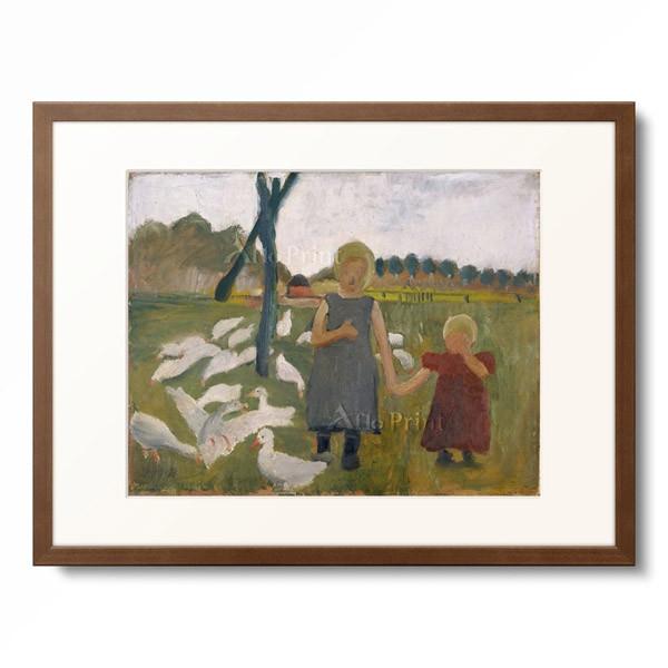 Artist: Modersohn-Becker, Paula,1876-1907 Imagetitle: Kinder mit Gansen. Dimensions: 42 x 53,5 cm Medium: Oil/Wood Locat...