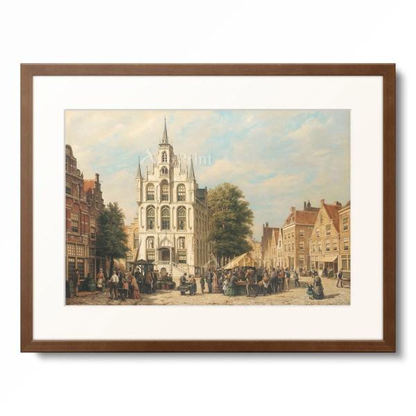 Artist: Koekkoek, Willem,1839-1895 Imagetitle: Figures in a Dutch Market Square. Dimensions: 77,5 x 113 cm Medium: Oil/C...
