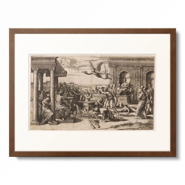 Artist: Raimondi, Marcantonio,1475/1480-1527/1534 Imagetitle: Martyrdom of Saint Cecilia. Dimensions: 23,8 x 40,7 cm Med...
