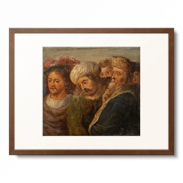 Artist: Francken II., Frans,Workshop Imagetitle: Group of five men. Dimensions: 12 x 13,6 cm Medium: on copper Location:...