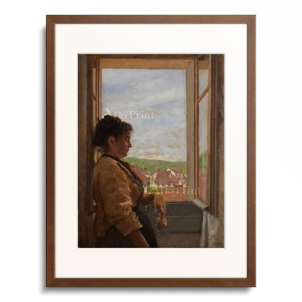 Artist: Thoma, Hans,1839-1924 Imagetitle: At the window. 1877 Dimensions: 42,7 x 33,4 cm Medium: Oil/Canvas,laid down on...