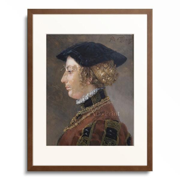 Artist: Menzel, Adolph von,1815-1905 Imagetitle: Portrait of a lady wearing a black beret. About 1861 Dimensions: 45 x 3...
