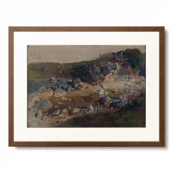 所蔵：クンストパラスト美術館Artist: Rollmann, Julius,1827-1865 Imagetitle: Boulders. 1861 Dimensions: 39 x 56,5 cm Medium: Ol/Lwd/Papp...