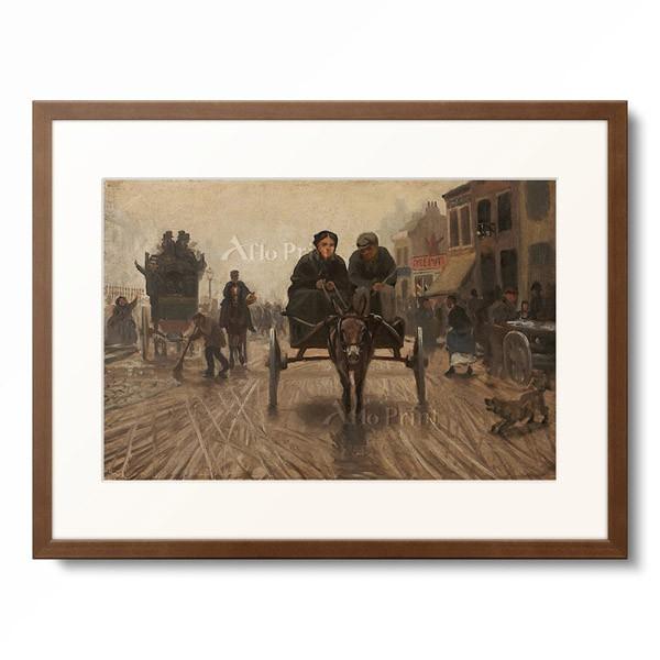 所蔵：クンストパラスト美術館Artist: Dahlen, Reiner,1836-1874 Imagetitle: London Street (study). Around 1870 Dimensions: 30,5 x 45,7 cm...