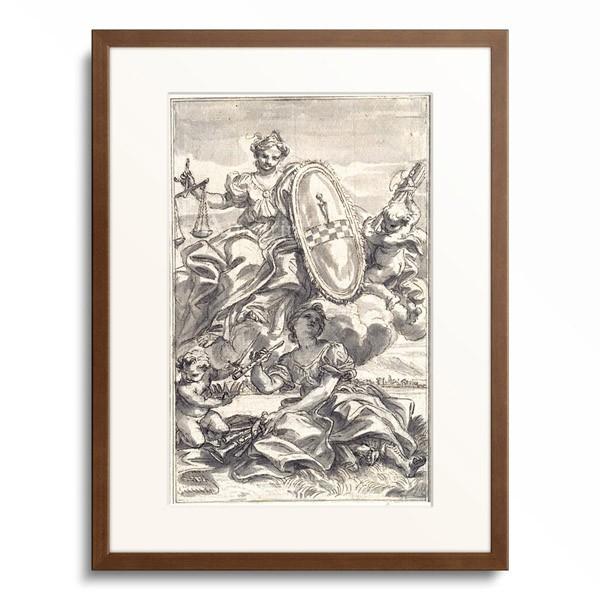 所蔵：クンストパラスト美術館Artist: Piola, Domenico,1627-1703 Imagetitle: Design for a Cover with the coat of arms of the Spinola and ...