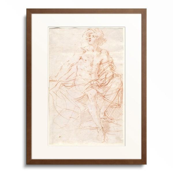 所蔵：クンストパラスト美術館Artist: Cantarini (Simone Pesarese),(1612-1648) Imagetitle: Study to the figure of John the Baptist. Aroun...