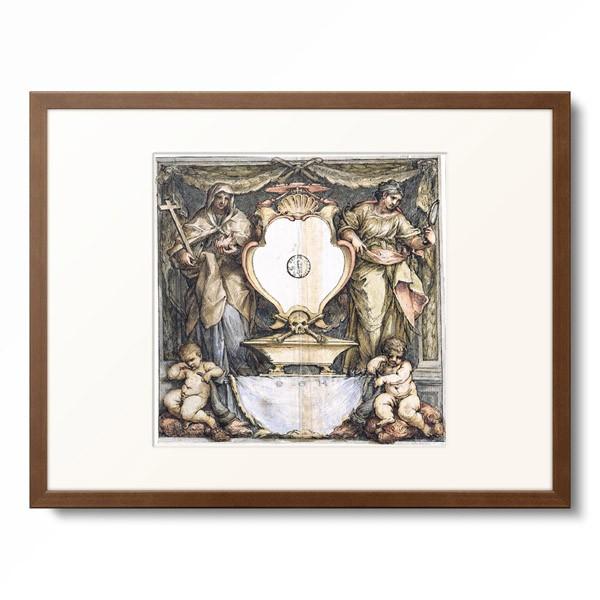 所蔵：クンストパラスト美術館Artist: Baldi, Lazzaro,1622-1703 Imagetitle: Design for an Epitaph. 1680s Dimensions: 27,5 x 27,6 cm Mediu...