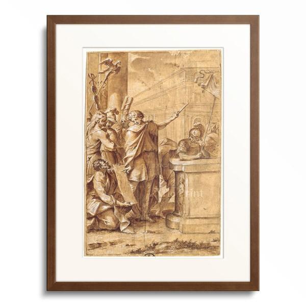 所蔵：クンストパラスト美術館Artist: Belloni, Giuseppe,active from 1645-1676 Imagetitle: Constantine the Great building the Basilica di...