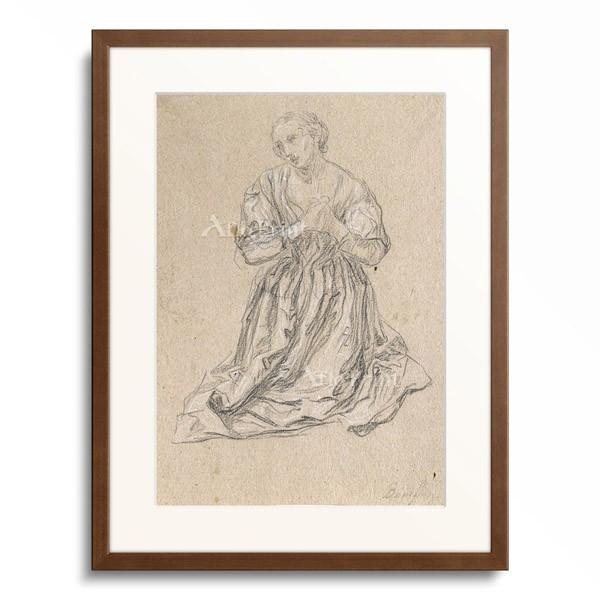 所蔵：クンストパラスト美術館Artist: Benefial, Marco,1684-1764 Imagetitle: Figure study of St Catharina Fieschi Adorno vof Genua. Aroun...
