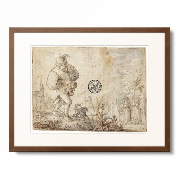 所蔵：クンストパラスト美術館Artist: Savery, Roelant Jakobsz,1576-1639 Imagetitle: Peasant with a dog. Around 1620 Dimensions: 14,1 x 1...