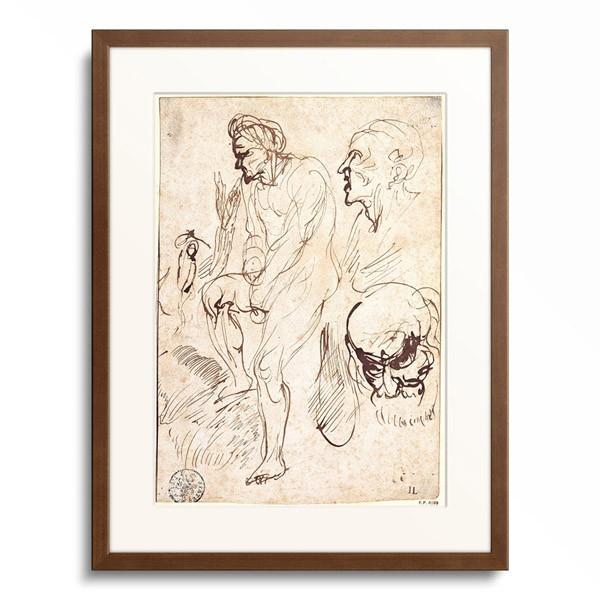 所蔵：クンストパラスト美術館Artist: Lievens, Jan,1607-1674 Imagetitle: Studies after the model. Mid 1660s Dimensions: 25,4 x 17,6 cm M...