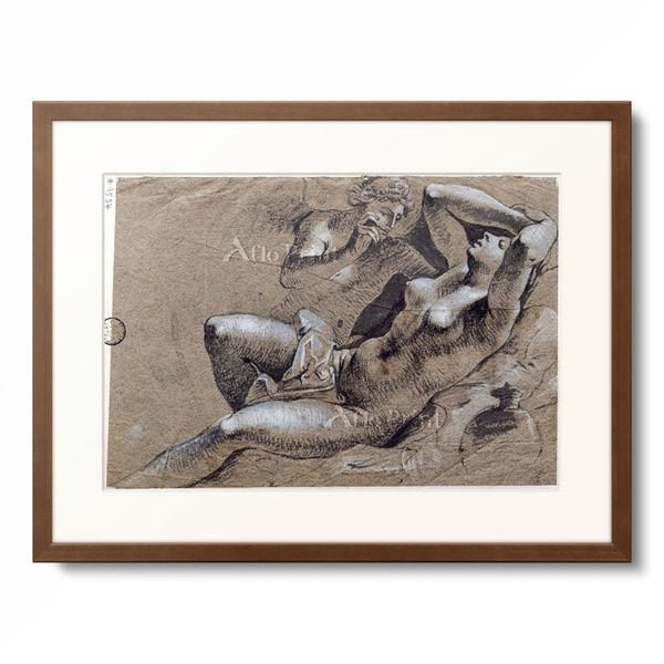 所蔵：クンストパラスト美術館Artist: Umbach, Jonas,1624-?,? Imagetitle: Amor and Psyche - recto. Dimensions: 25,6 x 36,9 cm Medium: bru...