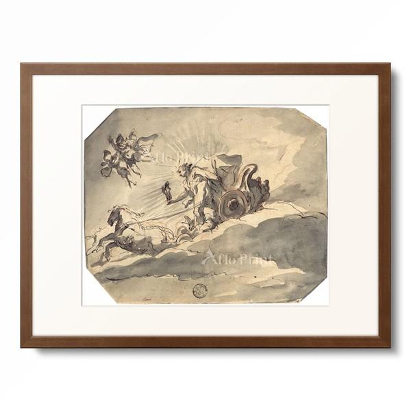 所蔵：クンストパラスト美術館Artist: Asam, Cosmas Damian,1686-1739 Imagetitle: Apollo on his chariot. Around 1730 Dimensions: 30,5 x 37...