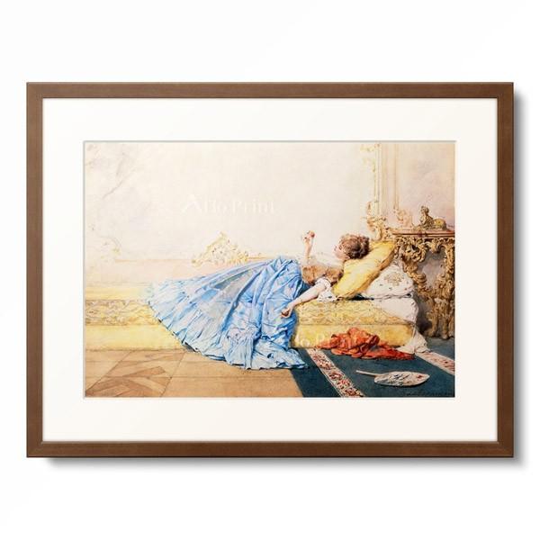 Artist: Beaumont, Charles Edouard de,1812-1888 Imagetitle: A Pensive Moment. Dimensions: 26 x 38 cm Medium: Aquarell ube...