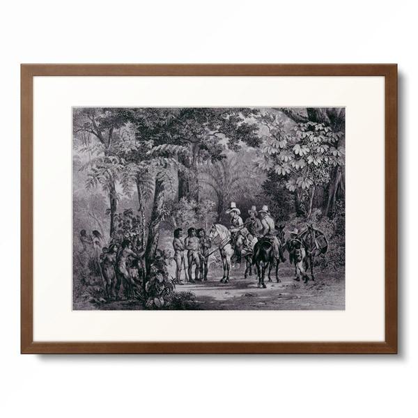 Artist: Rugendas, Johann Moritz,1802-1858 Imagetitle: Meeting of the Indians with the European Explorers from 'Picturesq...