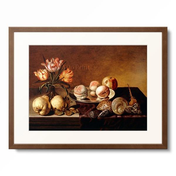 Artist: Assteyn, Bartholomeus,1607- ca. 1667 Imagetitle: A Silver Plate of Peaches, a Vase of Parrot Tulips, Pears and S...