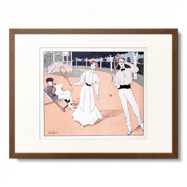 Artist: Biais, Maurice Imagetitle: The Tennis Game. 1902. Medium: Lithography,coloured