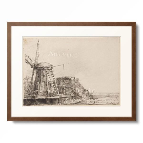 作家名： レンブラント・ファン・レイン ( 1606年 - 1669年 ) 国籍： オランダ ジャンル ： バロックArtist: Rembrandt van Rijn,1606-1669 Imagetitle: Die Windmuhle...