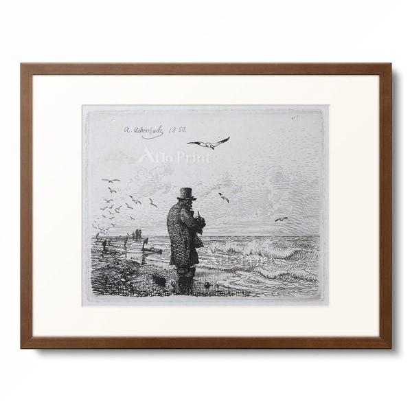 所蔵：クンストパラスト美術館Artist: Achenbach, Andreas,1815-1910 Imagetitle: Alter Mann am Meer. 1850. Medium: Etching Location: Dusse...