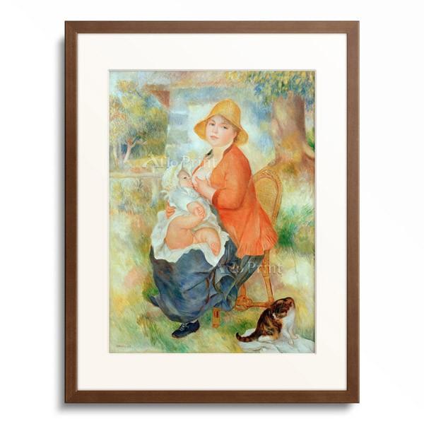 作家名： ピエール＝オーギュスト（オギュスト）・ルノワール  ( 1841年 - 1919年 ) フランスの画家ジャンル　： 印象派 Renoir, Auguste　1841-1919. "Maternite. Femme allaitan...
