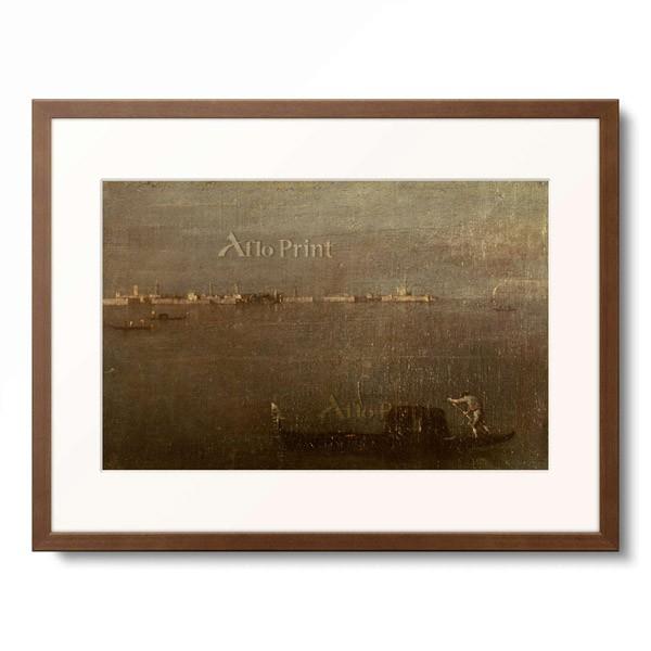 作家名： フランチェスコ・グアルディ  ( 1712年 - 1793年 ) タイトル：「灰色のラグーナ」国籍： イタリア ジャンル　： ロココ美術 Artist： FRANCESCO GUARDITitle： Gondolas on the...