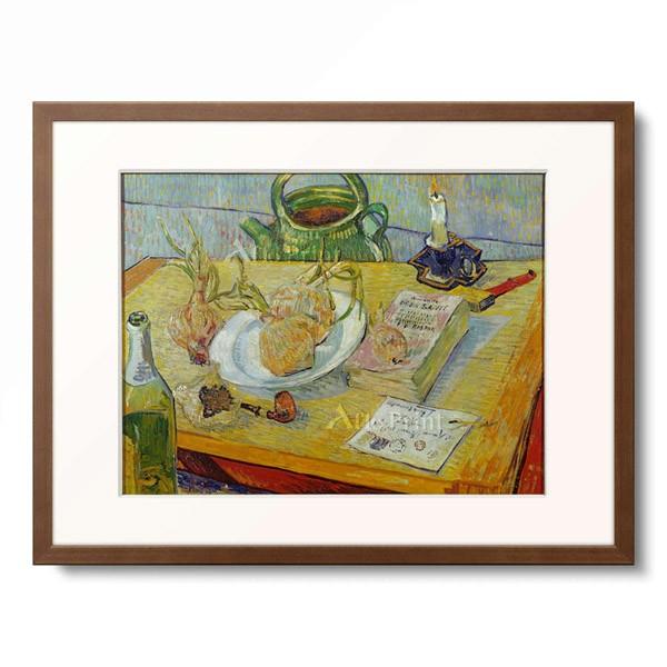 作家名： フィンセント・ファン・ゴッホ  ( 1853年 - 1890年 ) タイトル：タマネギの皿のある静物国籍： オランダ ジャンル： ポスト印象派　後期印象派   Artist： VINCENT VAN GOGHTitle： Stil...