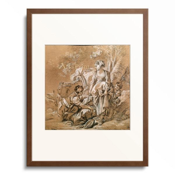 作家名： フランソワ・ブーシェ ( 1703年 - 1770年 ) フランスの画家ジャンル： ロココArtist： FRANCOIS BOUCHERTitle： Paysanne et ses enfantsLocation： Besanc...