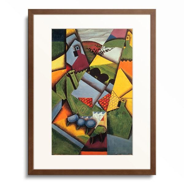 作家名： フアン・グリス ( 1887年 - 1927年 ) 国籍： スペイン ジャンル　： キュビズム  Artist： JUAN GRISTitle： Maisons a CeretMedium： PAINTING (TECHNIQUE...